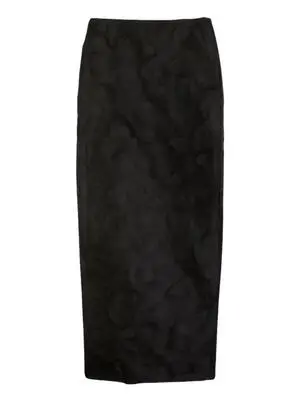 Max Mara Adepto Ruffled Silk Maxi Skirt - Black