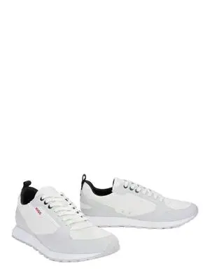 BOSS Logo Detail Lace-up Sneakers - Neutrals