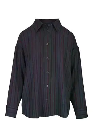 THE ELDER STATESMAN Striped Button-up Shirt - Grey