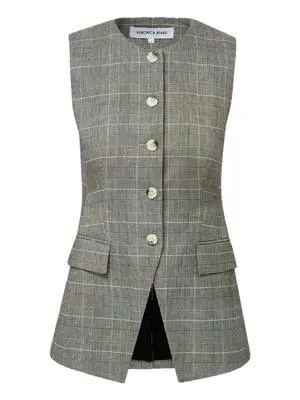 Veronica Beard Lois Check Button Jacket - Grey