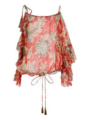 Etro Off-the-shoulder Silk Chiffon Top - Multi