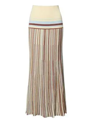 Faithfull The Brand Faithfull Citara Striped Cotton-Blend Maxi Skirt Multicoloured