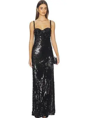 L'Agence Sayla Bias Cut Maxi Dress In . Also - Black