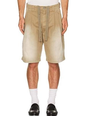 ERL Pleated Chino Shorts - Beige