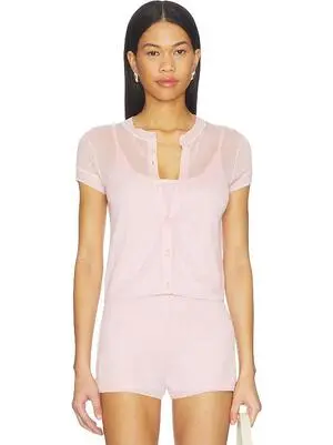 Central Park West Serena Sheer Cardigan With Cami Top - Pink