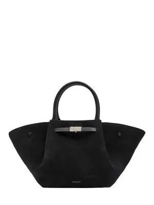 DEMELLIER The Midi New York Grained Leather Tote Bag Black