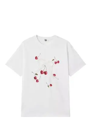 B+AB Cherry Motif Cotton T-shirt - Neutrals
