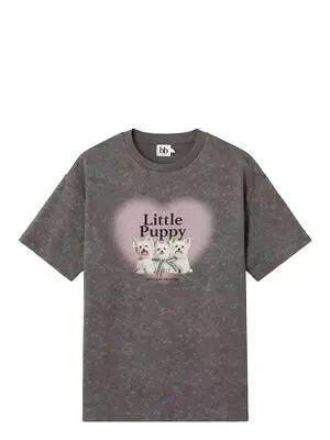 B+AB Puppy Print T-shirt - Grey