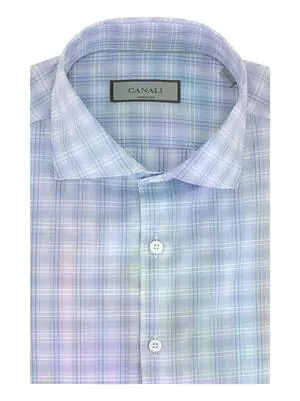 Canali Checked Cotton Shirt - Blue