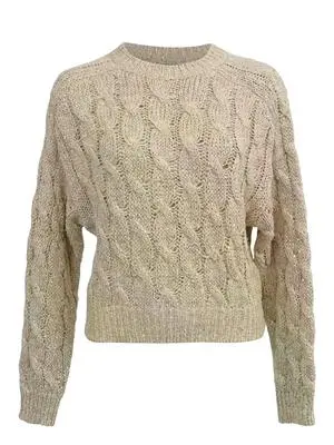 Brunello Cucinelli Cable Knit Jumper With Sequins - Neutrals