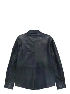 Peuterey Todd Buttoned Leather Jacket - Blue