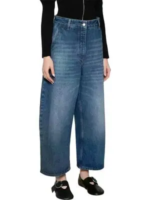 Studio Nicholson Wide-leg Cropped Jeans - Blue