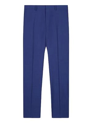 The Kooples Slim-leg Centre-crease Wool Trousers - Blue