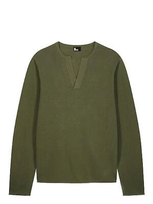 The Kooples Cotton-knit Sweatshirt With Brand Embroidery - Foret