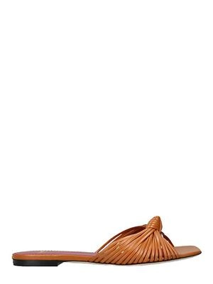 Valentino Garavani Leather Knot Detail Slides - Rust