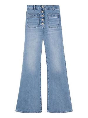 REISS Cali Flared Stretch-denim Jeans 29" Inseam - Light Blue