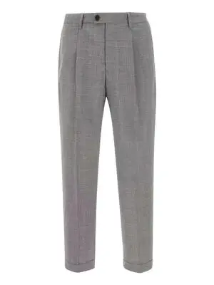 DEVORE INCIPIT Pleated Cuffed Wool Trousers - Grey