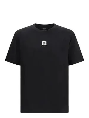 Balmain Short Sleeve T-shirt With Logo Detail - Black