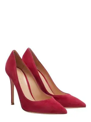 GIANVITO ROSSI Gianvito Rossi Suede Pointed Toe Pumps Pink