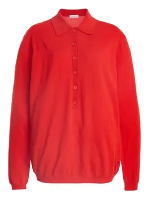 THE FRANKIE SHOP Tala Knit Polo Shirt - Red
