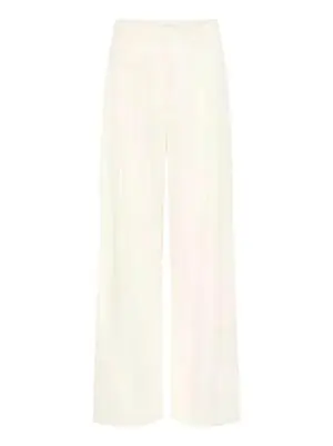 ST. AGNI Pleat Loop Wide Leg Trousers - Neutrals
