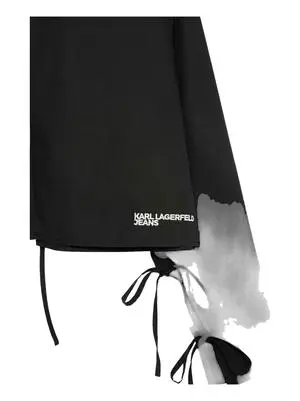 Karl Lagerfeld Cotton Shirt With Tie Detail - Black