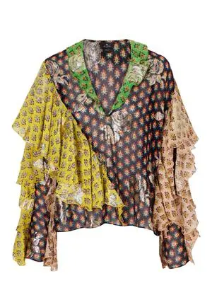 ETRO Ruffled Silk-Blend Blouse