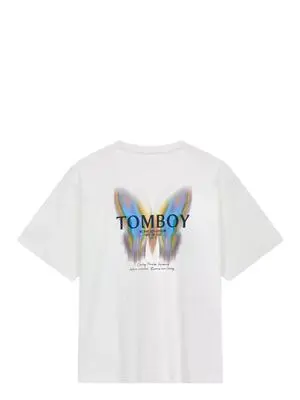 STUDIO TOMBOY Butterfly Print T-shirt White