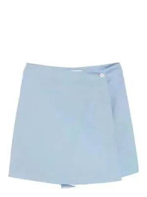 MANUEL RITZ Wrap Button Skirt - Blue