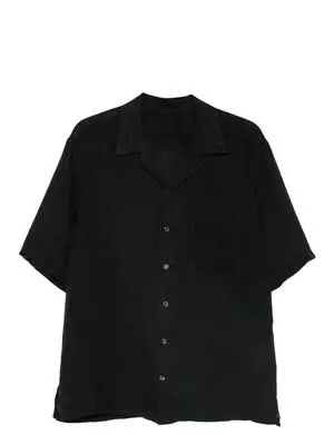120% Lino Pocket Short-sleeve Shirt - Black