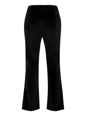 La DoubleJ Flared Cotton Trousers - Black