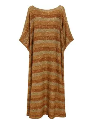 DIMA AYAD Striped Sequined Maxi Kaftan - Multi