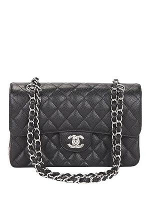 Chanel Caviar Small Classic Double Flap Bag - Black