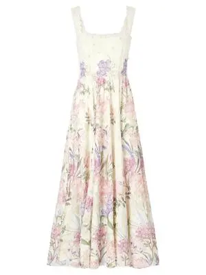 Charo Ruiz Ibiza Crissy Floral Cotton-blend Maxi Dress - Neutrals