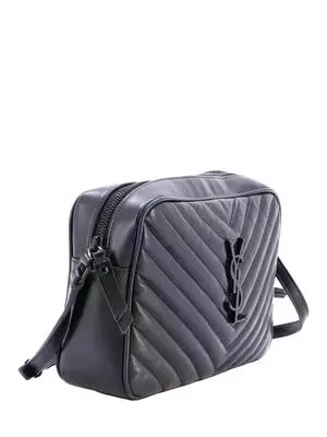 Saint Laurent Lou Camera Bag Matelassé Chevron Leather Small Crossbody Bag - Black