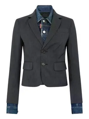 Dsquared2 Pinstripe Hybrid Tailored Jacket - Grey
