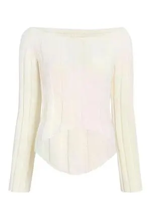 Khaite Sylas Ribbed Boatneck Pullover - Neutrals
