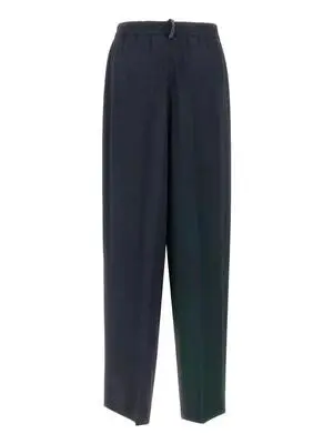 Fabiana Filippi Wide Leg Trousers With Diamond Stitch Detailing - Blue
