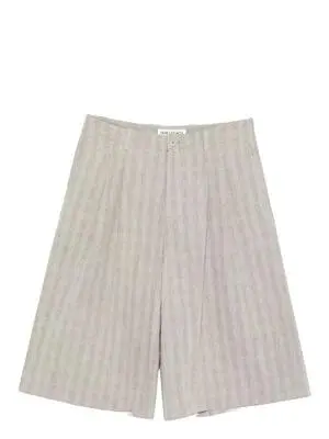 Our Legacy Split Checked Relaxed Tailored Shorts - Neutrals