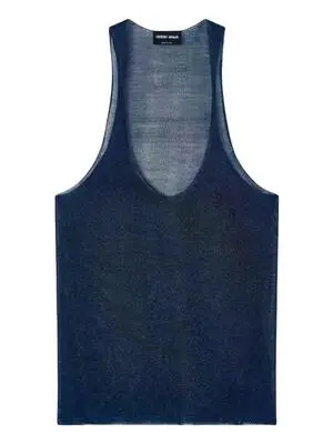 Emporio Armani V-neck Sleeveless Top - Blue
