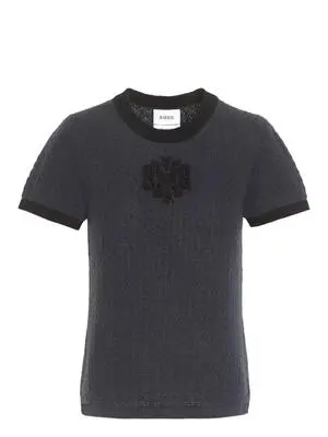BARRIE Cashmere Top With Appliqu - Grey