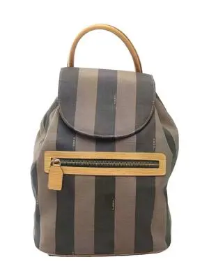 Fendi Pecan Stripe Backpack - Brown