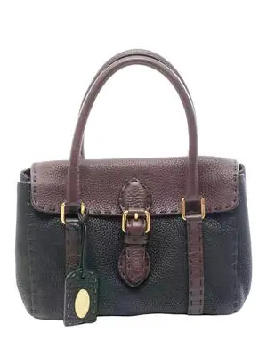 Fendi 2010s Selleria Mini Leather Tote Bag - Black