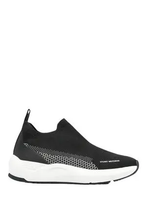 STUART WEITZMAN And White Knitted Slip-on Sneakers - Black