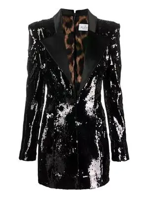 Philipp Plein Sequin-embellished Fitted Blazer Dress - Black
