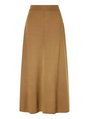 TWP Merino Wool And Silk-blend Handkerchief Hem Midi Skirt - Neutrals