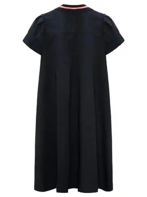 Dorothee Schumacher V-neck Dress With Striped Collar - Blue