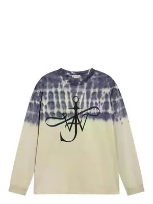 JW Anderson Anchor-logo Tie-dye Sweatshirt - Neutrals