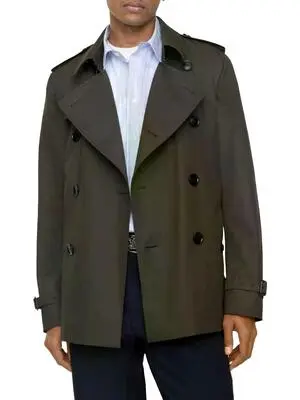 Burberry Kensington Tropical Gabardine Trench Coat - Grey