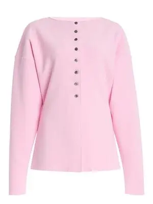 BIRROT Lay2 Boatneck Crepe Cardigan - Pink